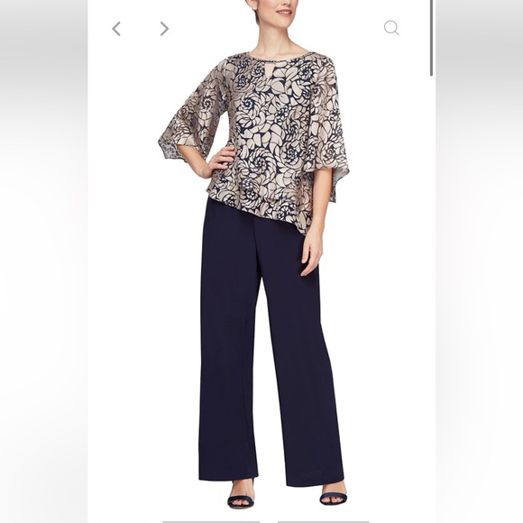 Alex Evenings | Tops | Nwtalex Evenings Chiffon Asymmetric Tiered Hem ...